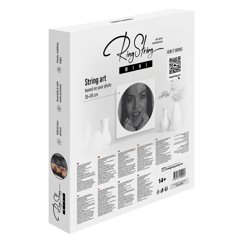 RingString Mini - String art kit based on your photo StringArt.lv
